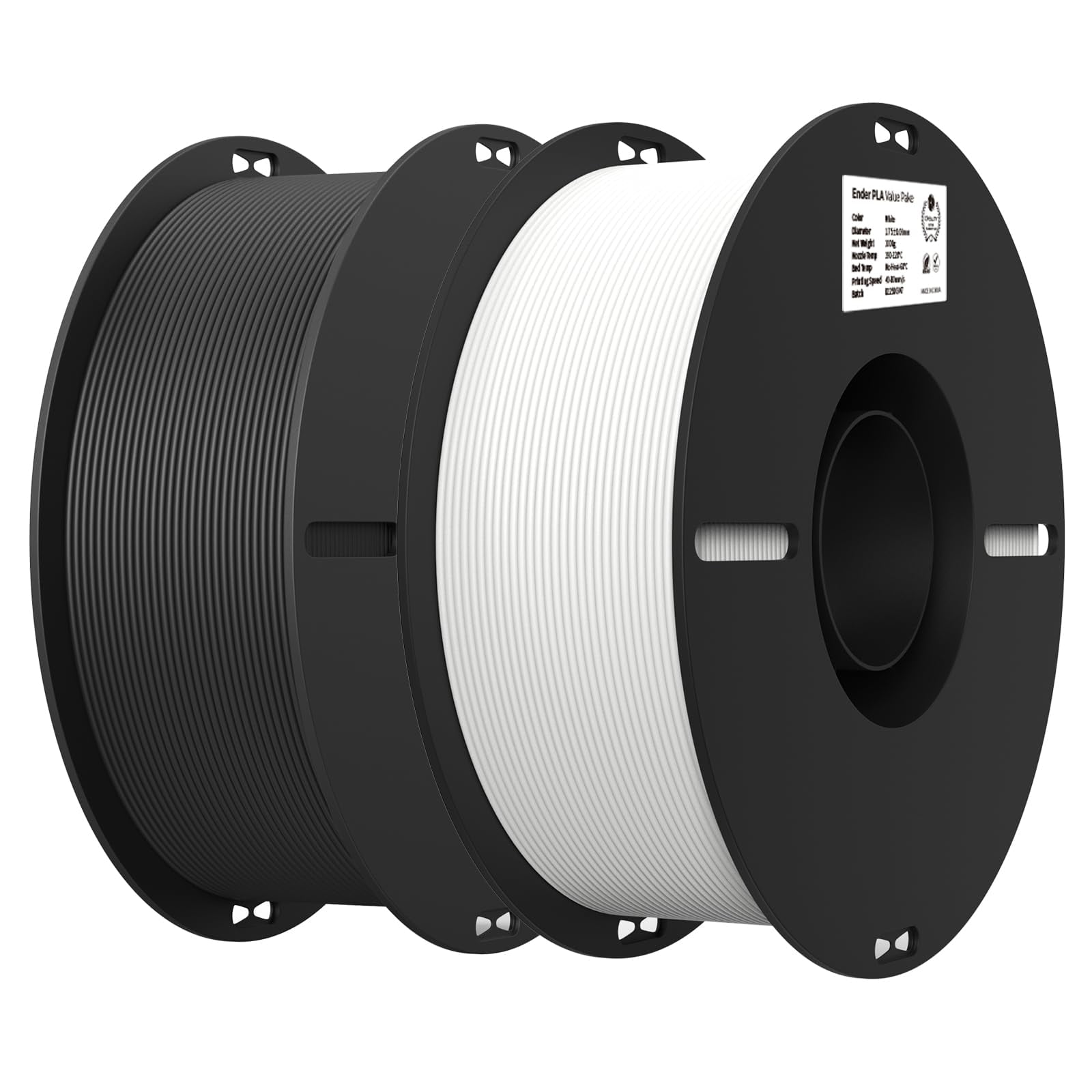Creality 2kg Black & White PLA 1.75mm Filament Bundle for 3D Printing ...