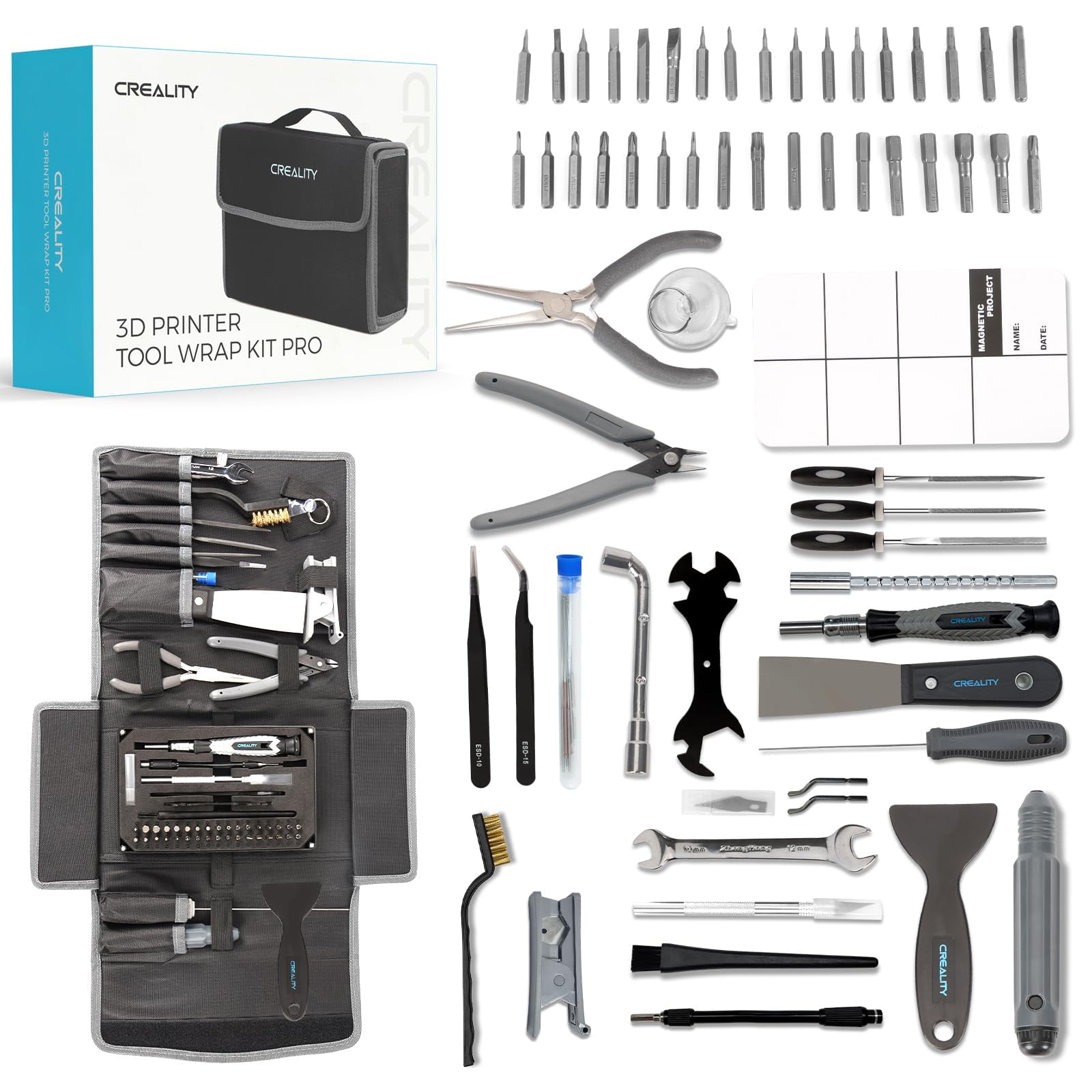 Creality 3D Print Tools Warp Kit 74PCS Comprehensive 3D Printing Tools ...
