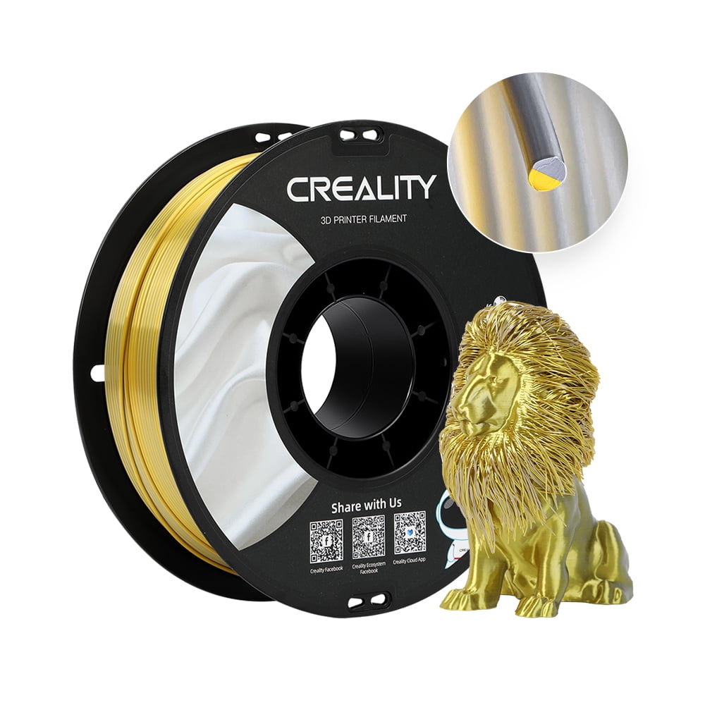 Creality 3D Printing Silk PLA Filament 3D Printer Gold Silver Shiny ...