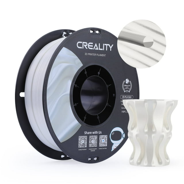 Creality 3D Printing Silk PLA Filament 3D Printer Pure White Shiny ...