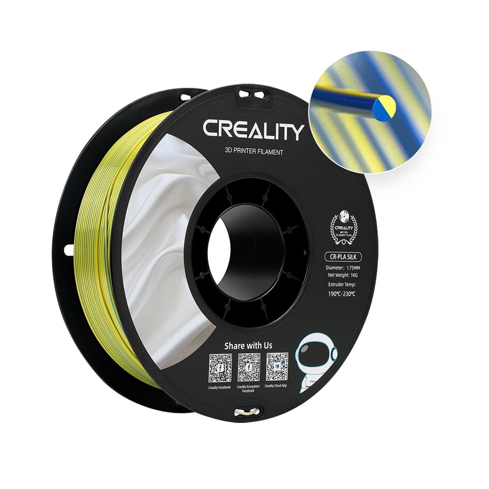 Creality 3D Printing Silk PLA Filament 3D Printer Yellow Blue Shiny ...