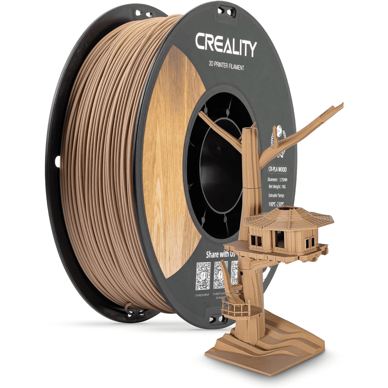 Creality CR-Wood Filament PLA 1.75mm 3D Printing Filament with ...