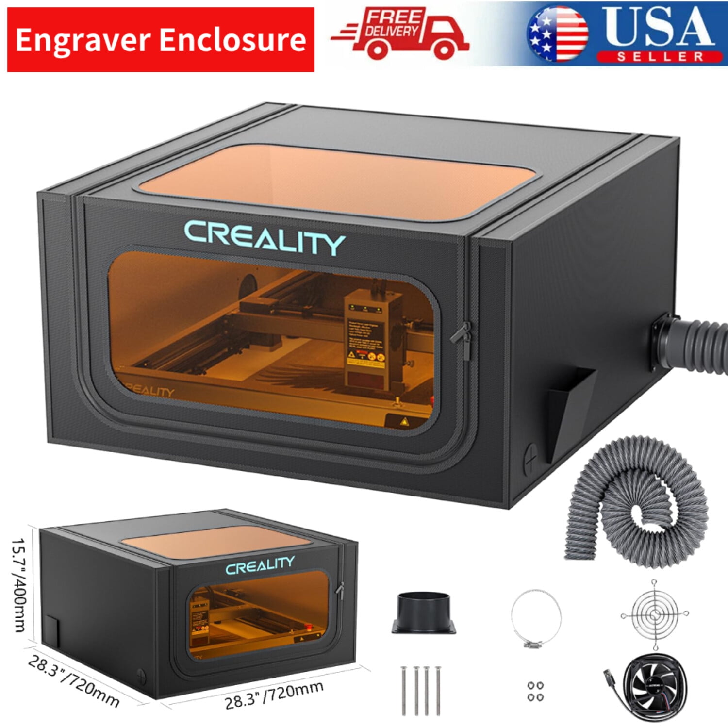 Creality Laser Engraver Enclosure 2.0,Protective Cover Against Fumes ...