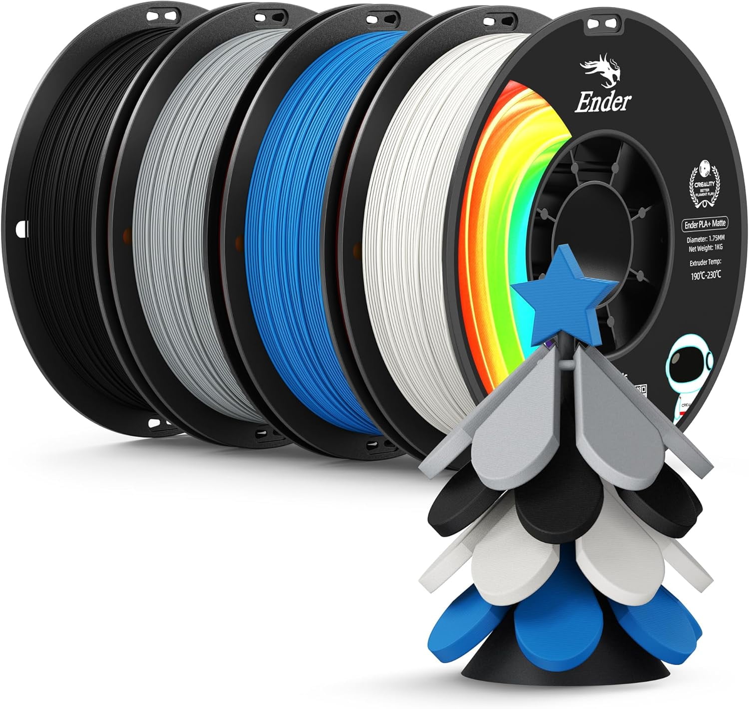 Creality Matte PLA+ Filament 1.75mm,4kg(8.8lb) No-Shine Finish 3D ...