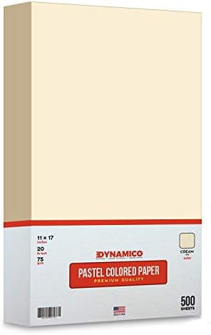 Cream 11 x 17" Pastel Light Color Regular Paper, Big Size Colored ...