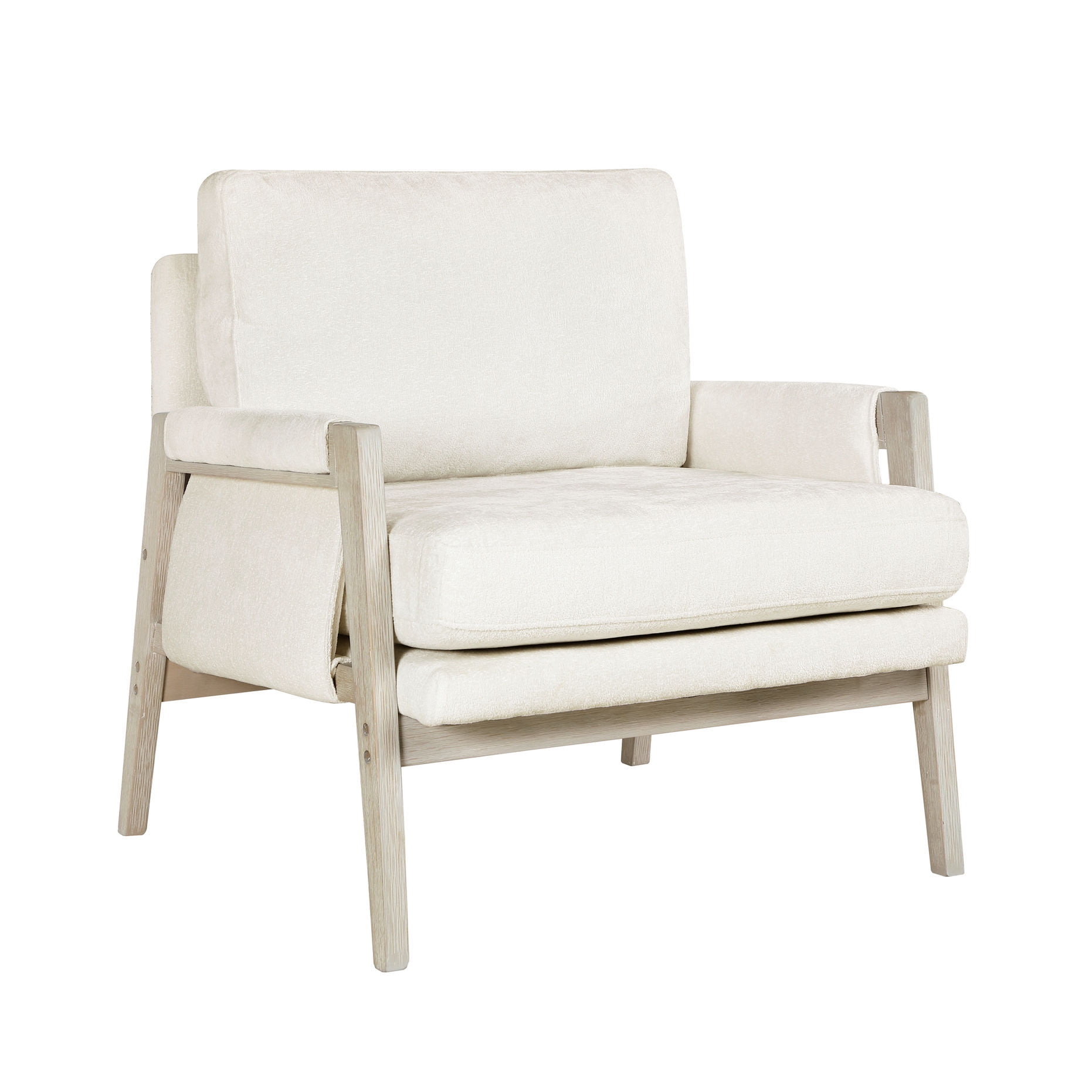 Cream Accent Chair, High - density Foam Padding, 2.5" Arm Width ...