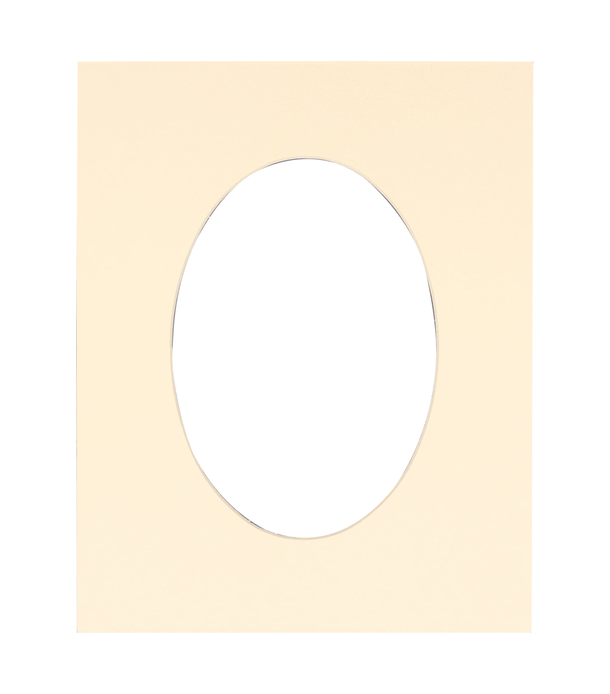 Cream Acid Free 6x7.5 Oval Picture Frame Mat with White Core Bevel Cut ...
