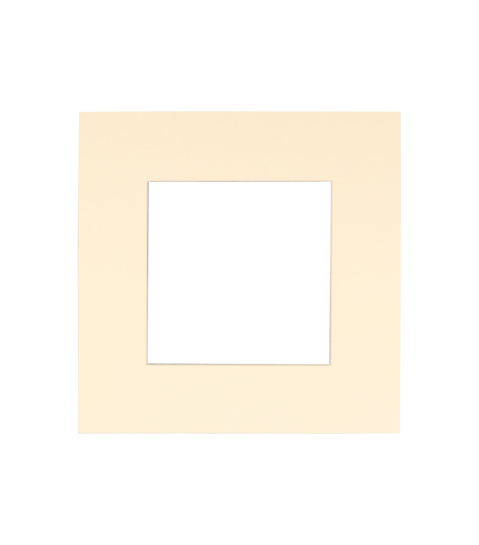 Cream Acid Free 7x7 Square Picture Frame Mat with White Core Bevel Cut ...