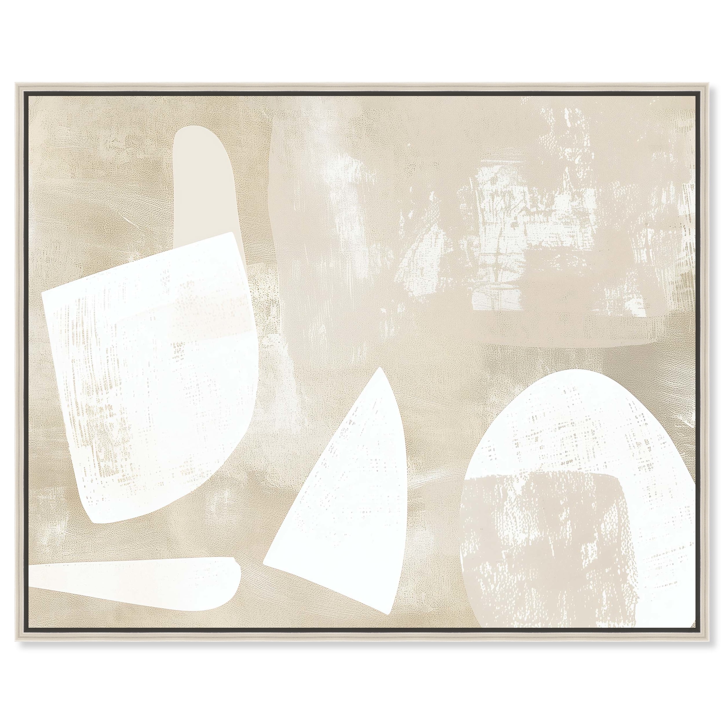 Cream And Ivory Modern Earth Tone Abstracts Canvas Wall Art by Art ...