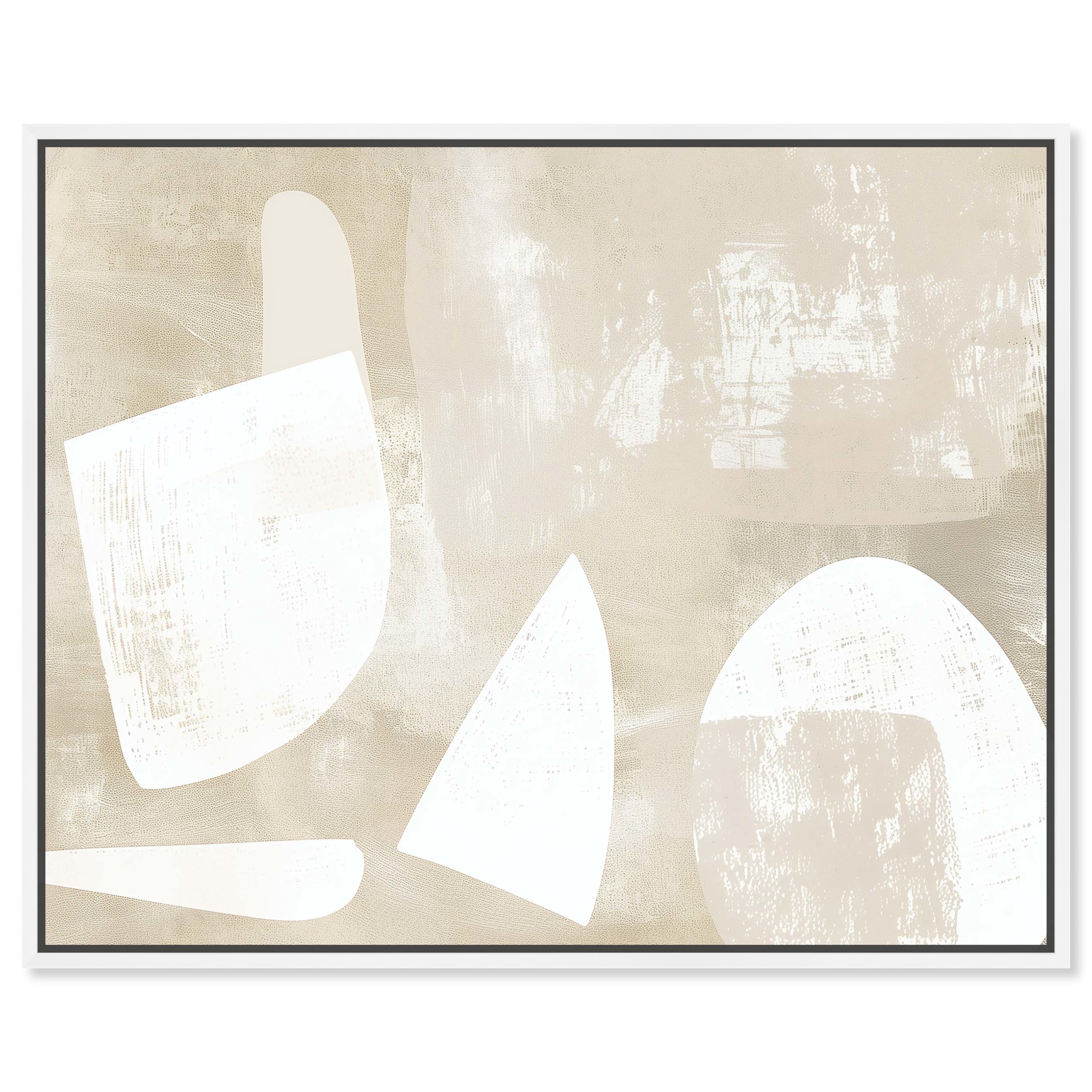 Cream And Ivory Modern Earth Tone Abstracts Canvas Wall Art by Art ...