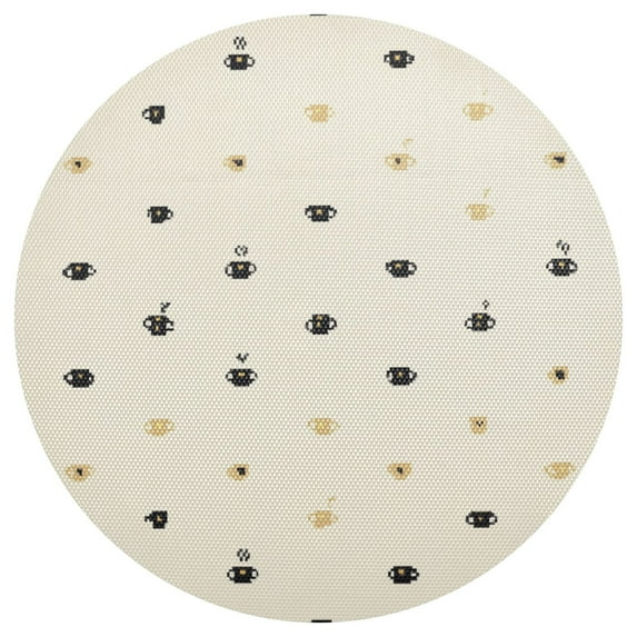 Cream Background 15.4in Diameter PVC Plate Mat, Heat-Resistant and ...