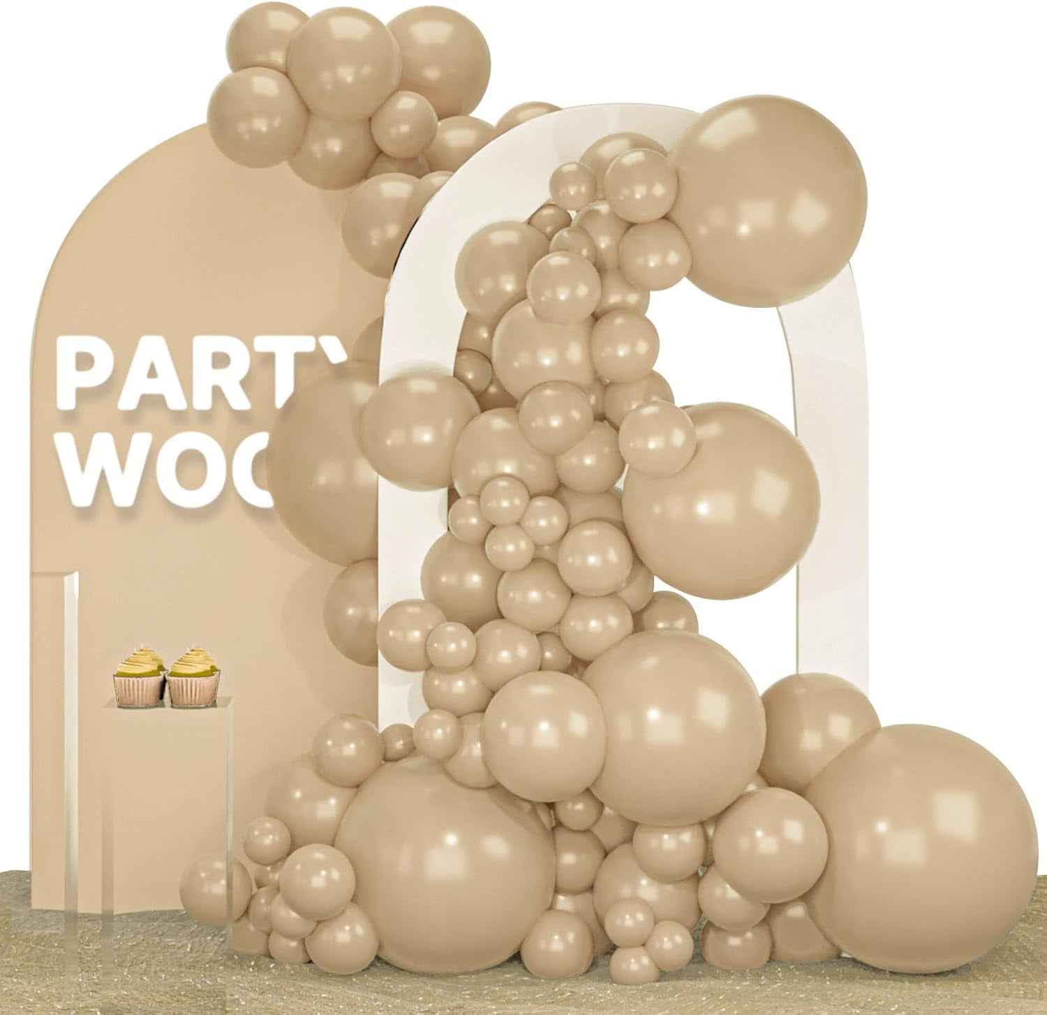 Cream Balloons 140 pcs Different Sizes of 18 12 10 5 Inch Beige Ivory ...