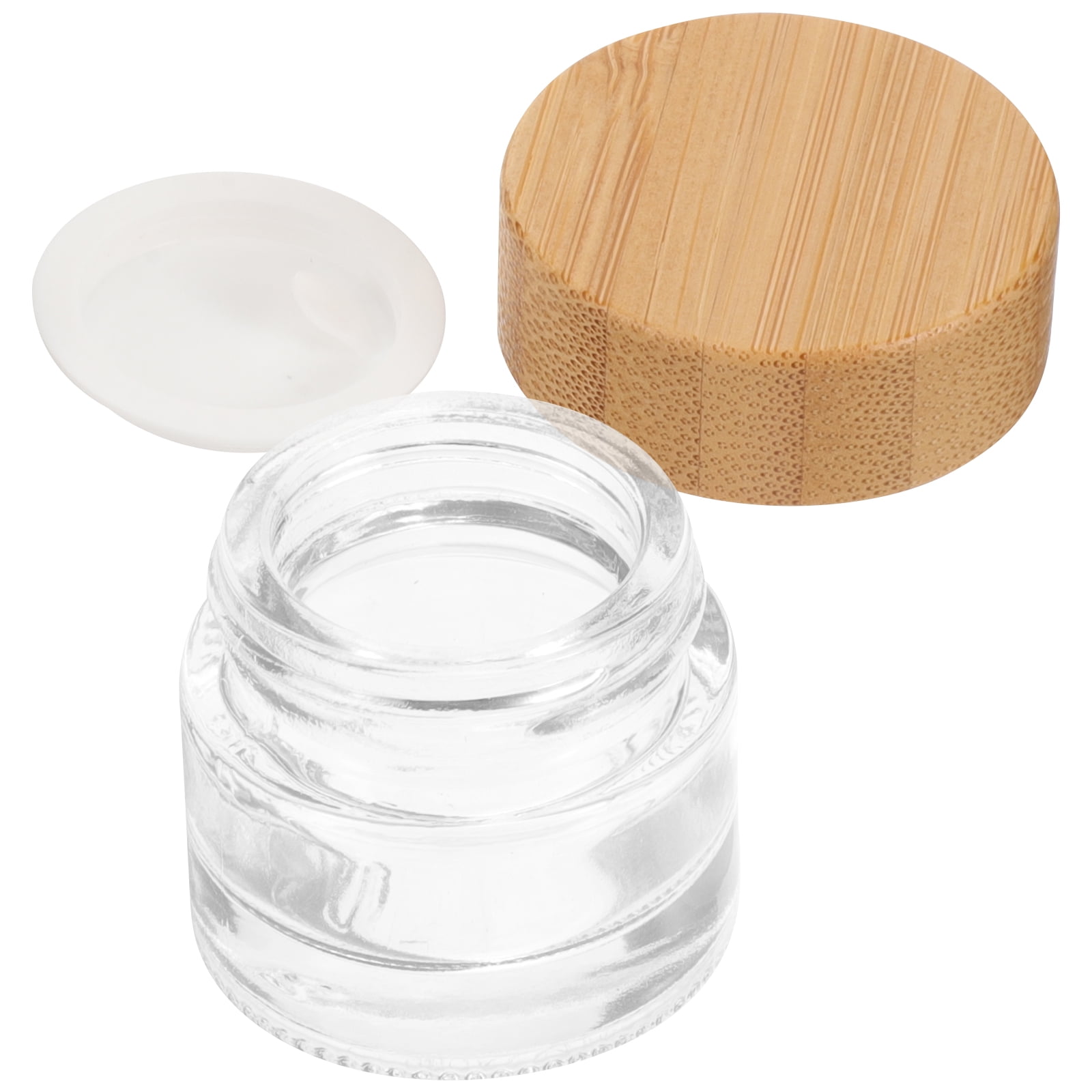 OUNONA Glass Containers with Wooden Lids for Storage Use Lightweight ...