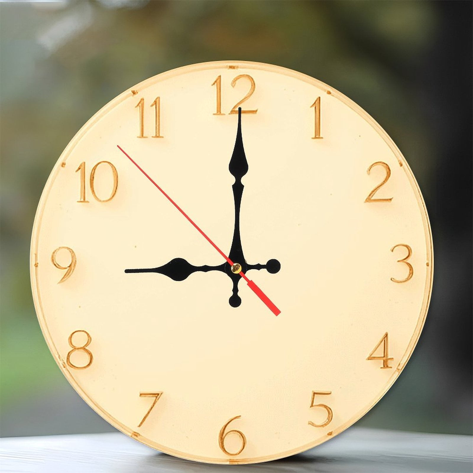 Cream Beige Clock Face Replacement Parts 10-Inch Silent Wooden Wall ...