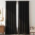 Cream Beige Velvet Curtains 84 Inches 2 Panels Thermal Insulated Window ...