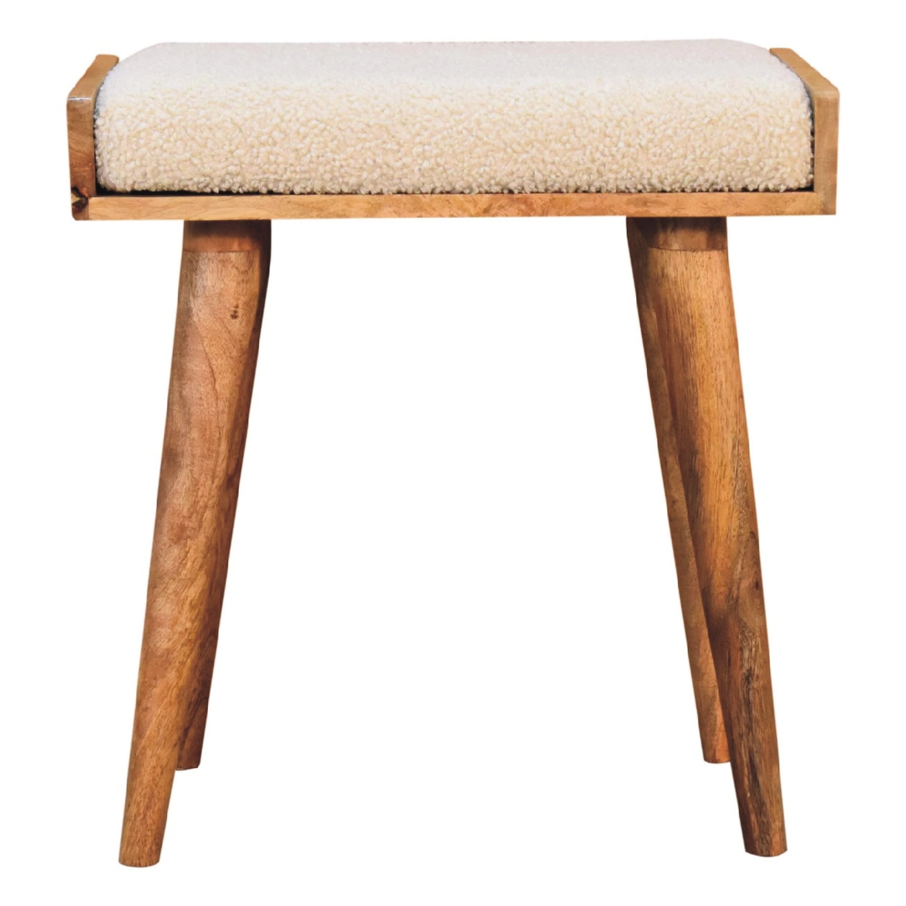 Cream Boucle Footstool for Tray Style | Provide Functional Seating at ...
