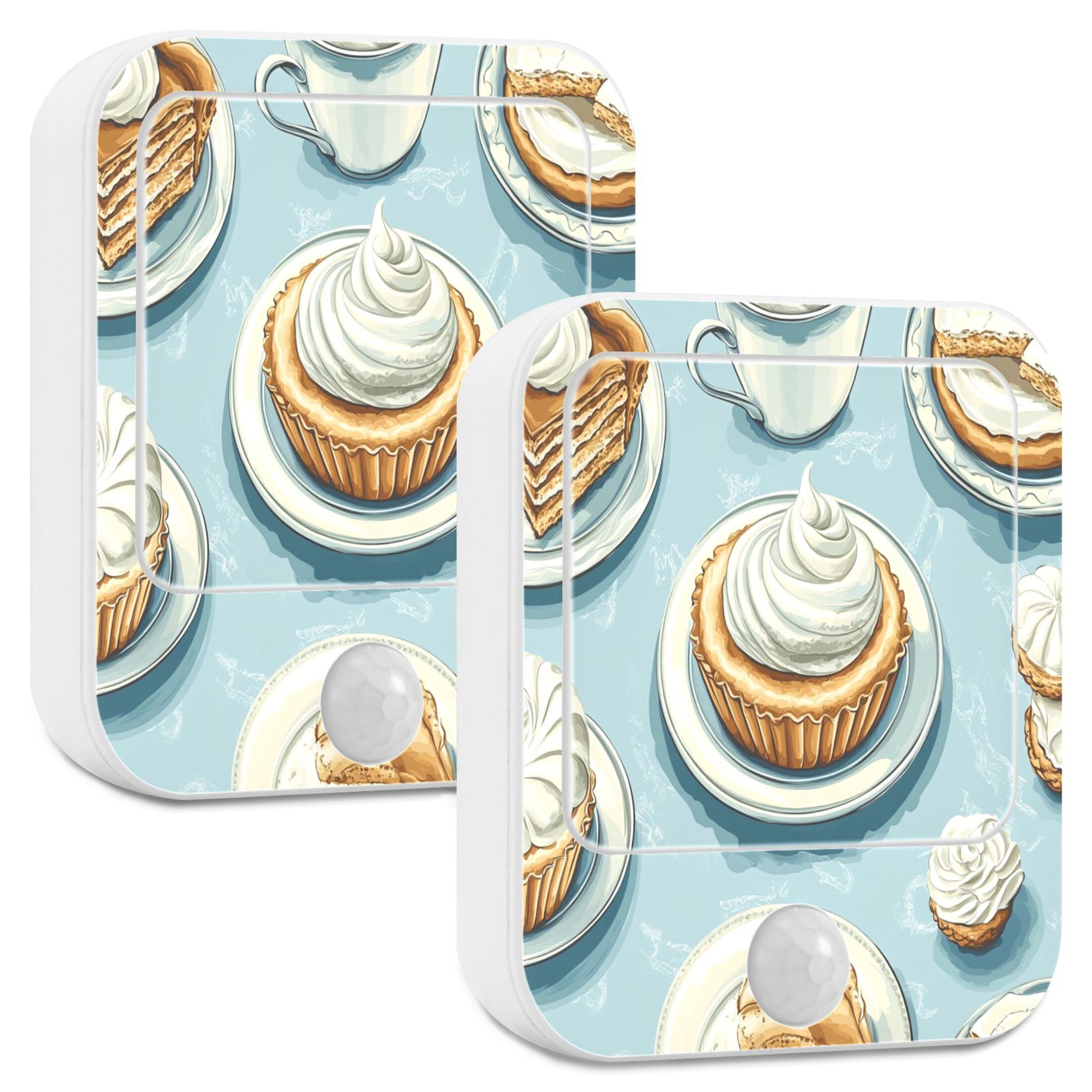 Cream Cake Pattern 2 Pack Night Light with Motion Sensor, Adjustable ...