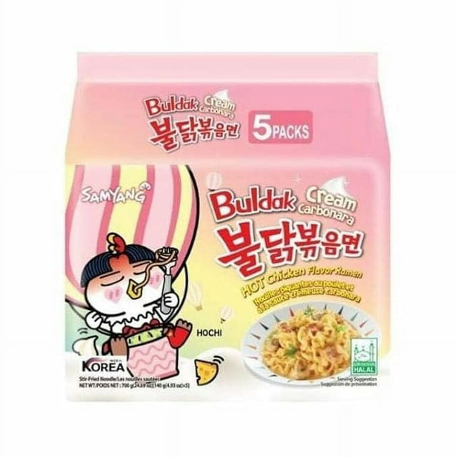 Cream Carbonara Pasta Buldak Chicken Flavor Ramen - A Creamy Spicy – 24 ...