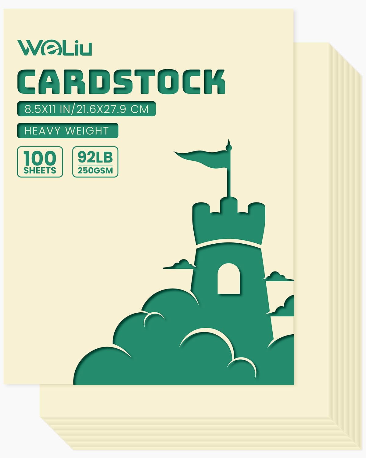 Cream Cardstock 8.5x11 Inch SSF20 Ivory Paper, Card Stock 100 Sheets ...