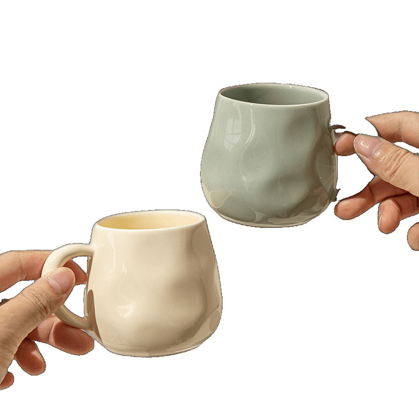 Cream Ceramic Cup, Good-Looking Couple Mug, Creative Water Cup, Female ...