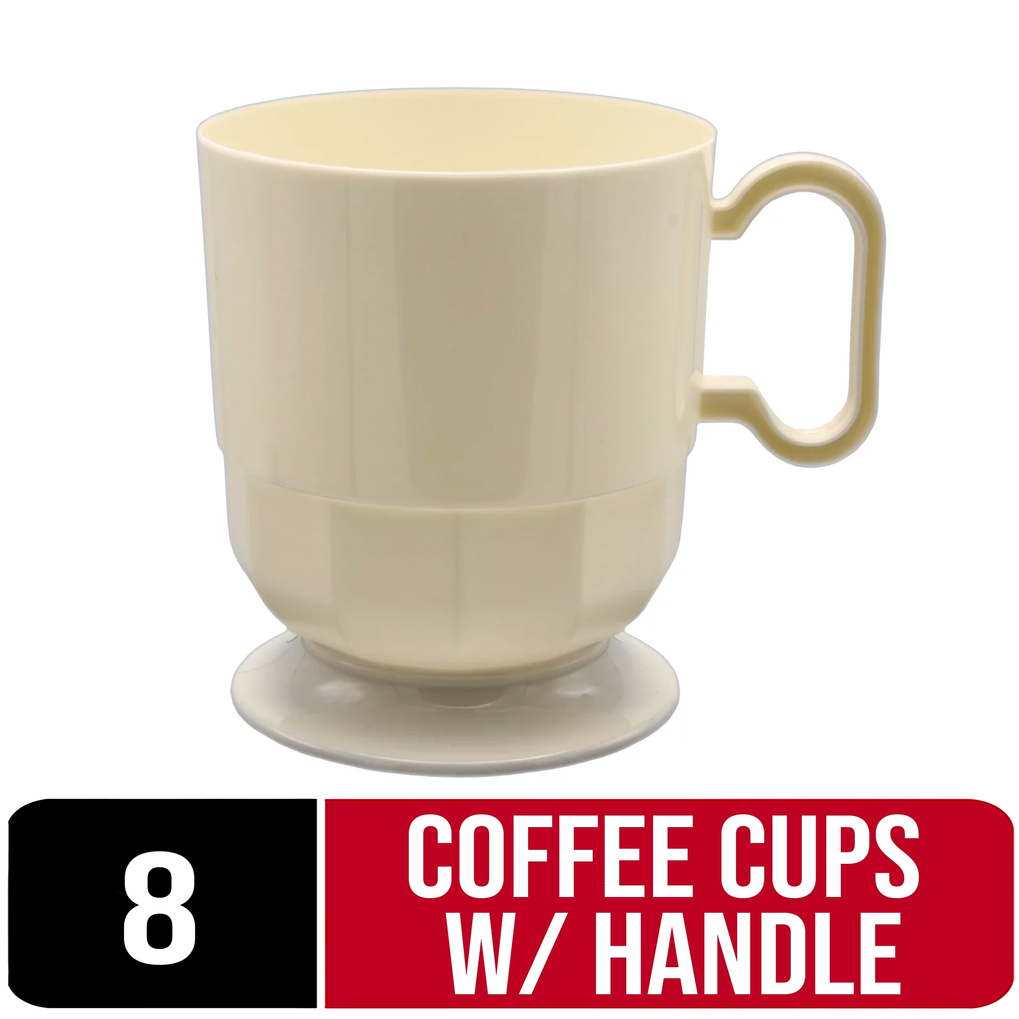Crown Display 8 oz Off-White Plastic Disposable Mugs - Set of 8 - Walmart.com