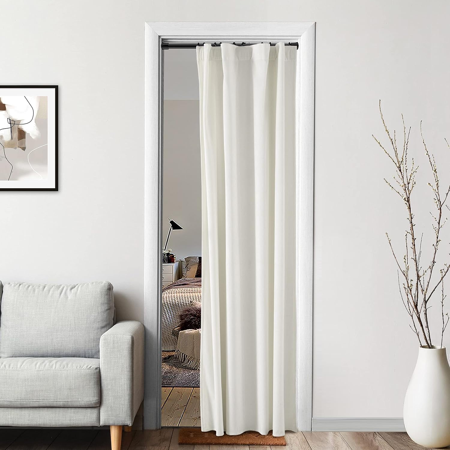 Cream Colored Room Darkening Curtains 80 Inch Length for Bedroom Closet ...