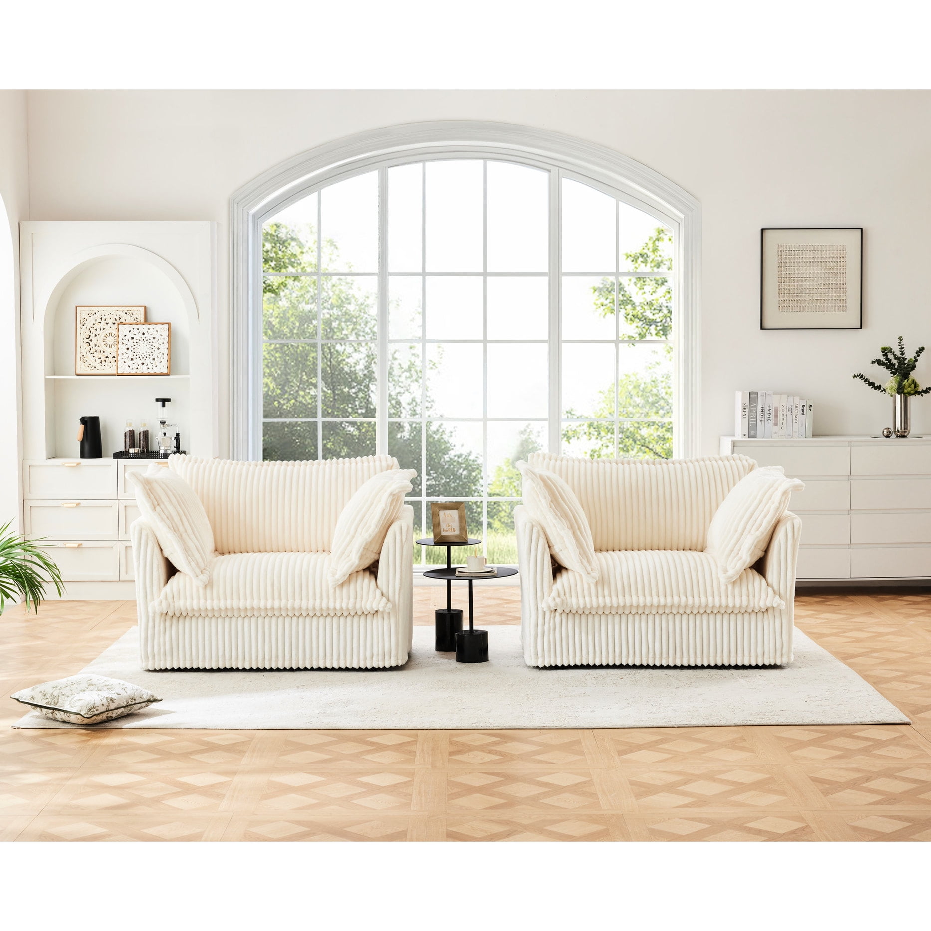 Cream Corduroy & Breathable Fabric - Bedroom, Soft Touch - Walmart.com