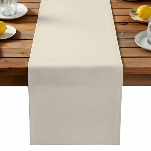 Cream Cotton Linen Table Runner for Dining Kitchen, Modern Pure Beige ...