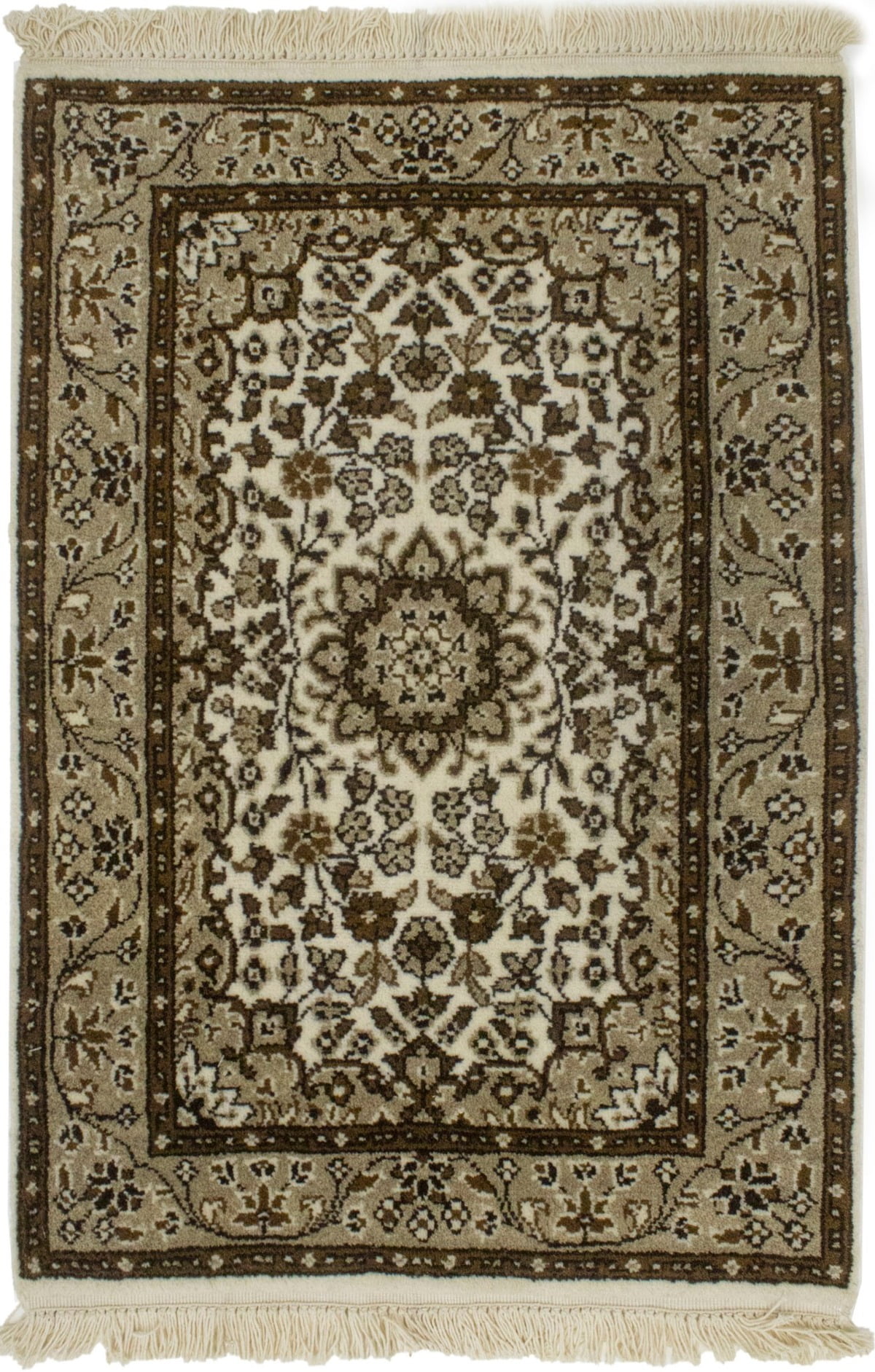 Cream Floral Kirman 2X3 Oriental Rug - Walmart.com
