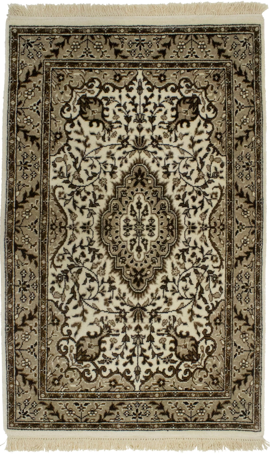 Cream Floral Kirman 3X4 Oriental Rug - Walmart.com