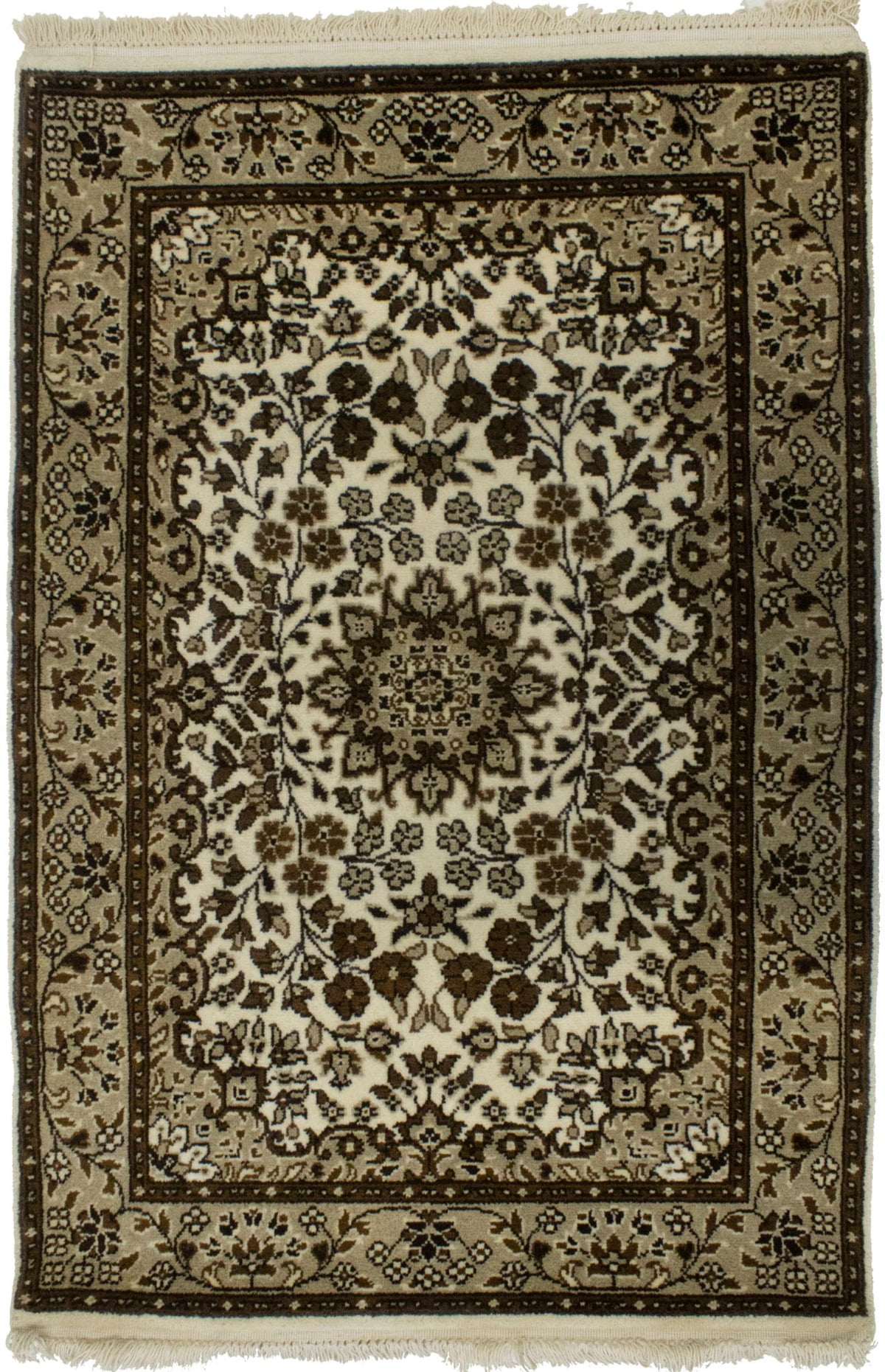 Cream Floral Kirman 3X4 Oriental Rug - Walmart.com