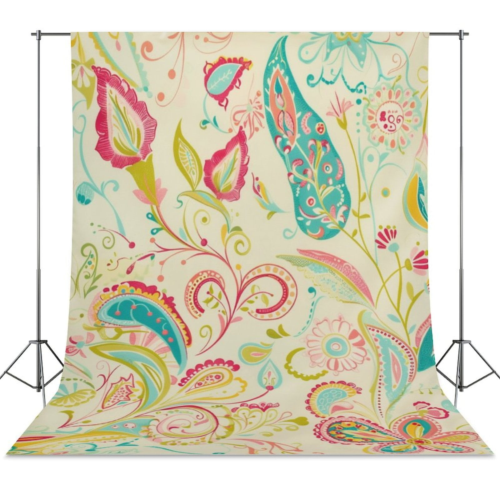 Cream Floral Paisley Vibrant Design Backdrops for Photography Kids ...
