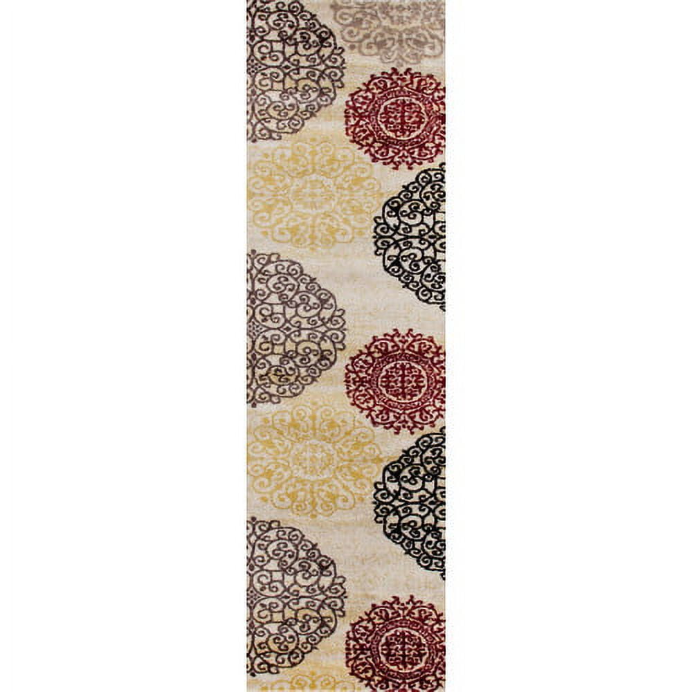 Cream Floral Transitional Indoor Area Rug or Runner - Walmart.com