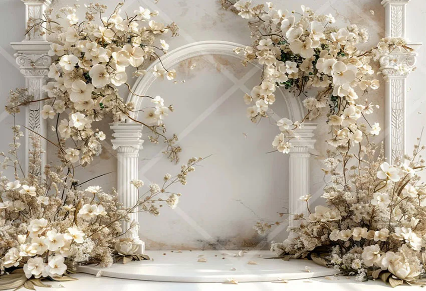 Cream Floral White Wall Adult Birthday Wedding Maternity Portrait r ...