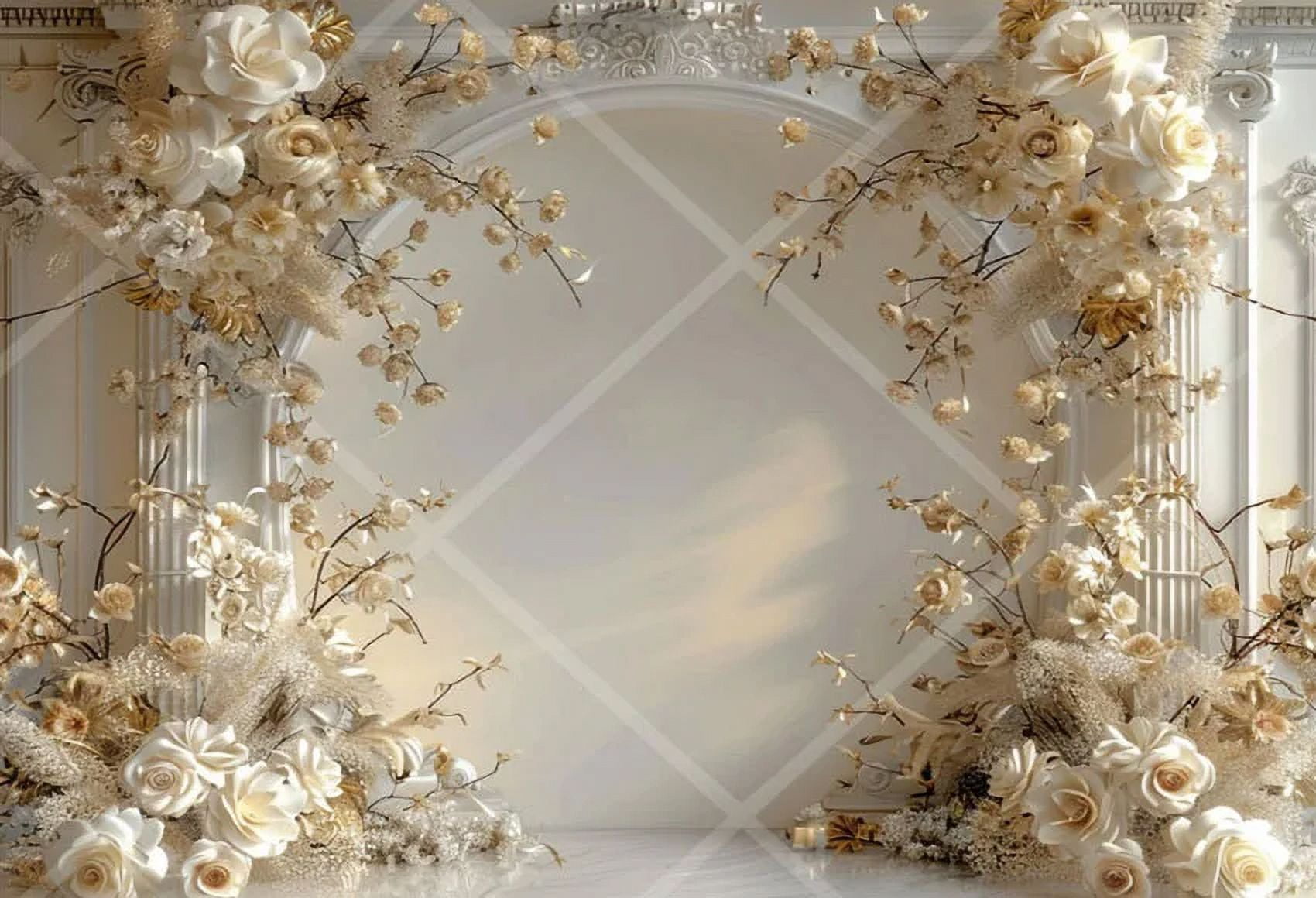 Cream Floral White Wall Adult Birthday Wedding Maternity Portrait r ...