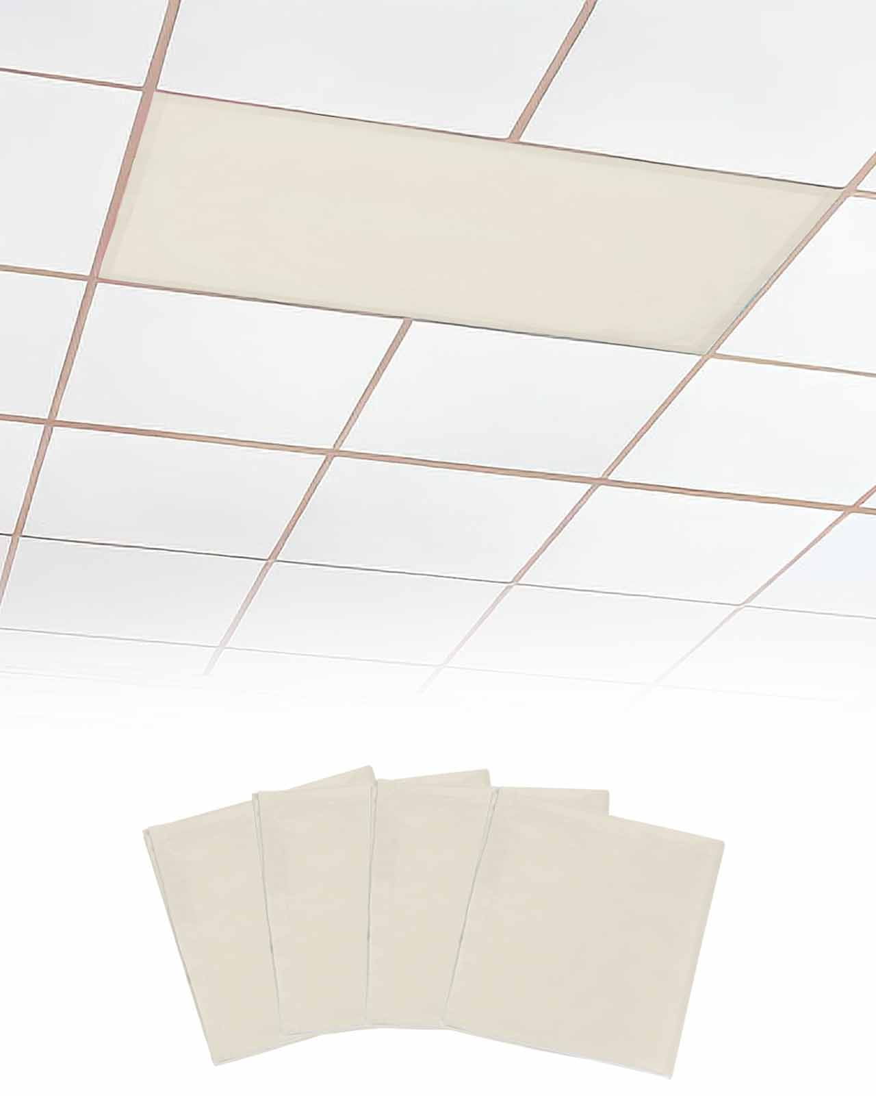 Cream Fluorescent Light Covers for Ceiling Lights 4x2 feet, 4 Pack ...