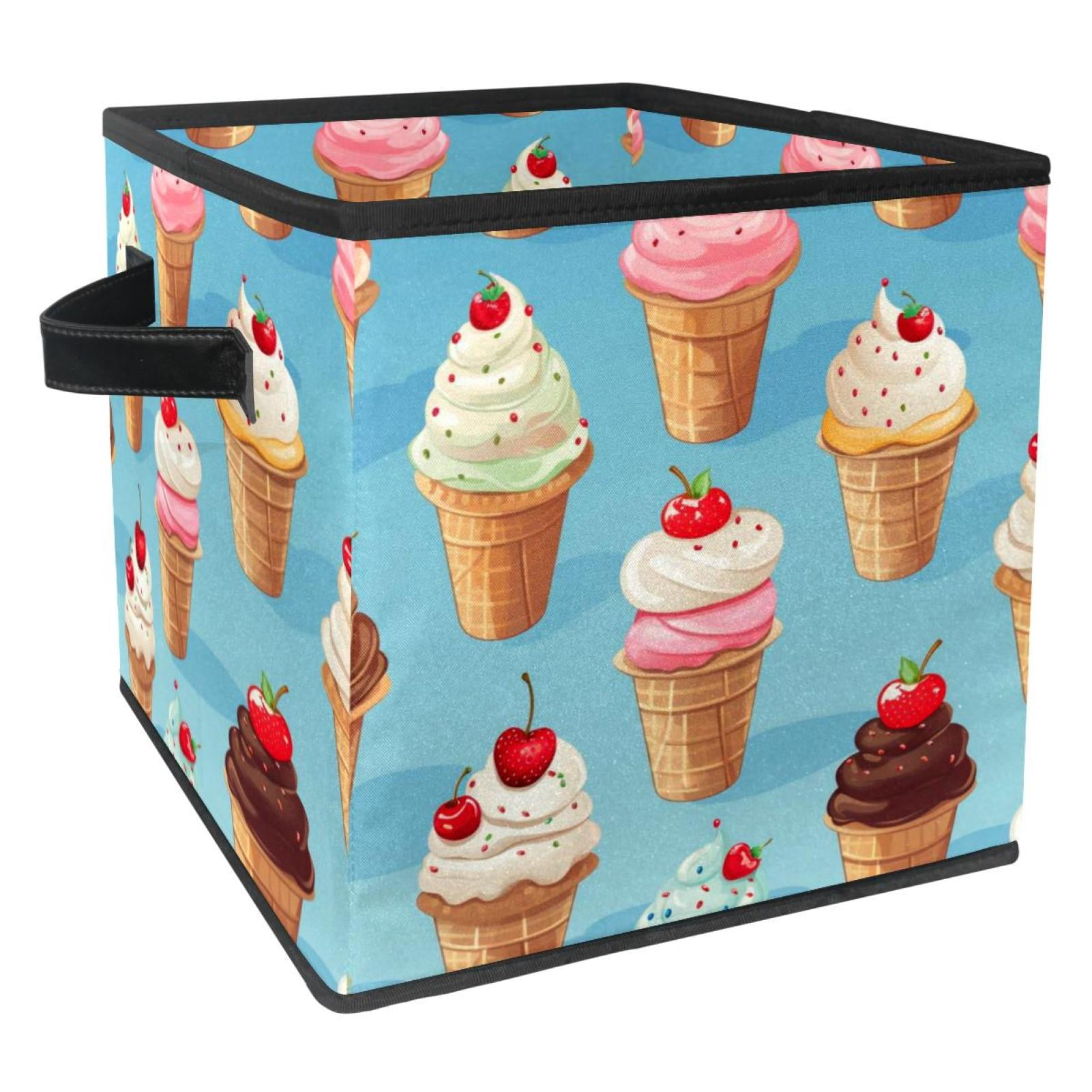Cream Foldable Storage Cubes with Handle 10.8"x10.5"x10.6" - Large ...