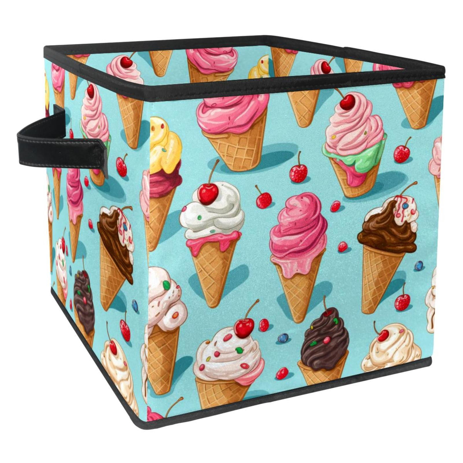 Cream Foldable Storage Cubes with Handle 10.8"x10.5"x10.6" - Large ...