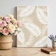Cream Fronds Canvas Wall Art for Living Room, Rustic Beige Leaf Plant ...