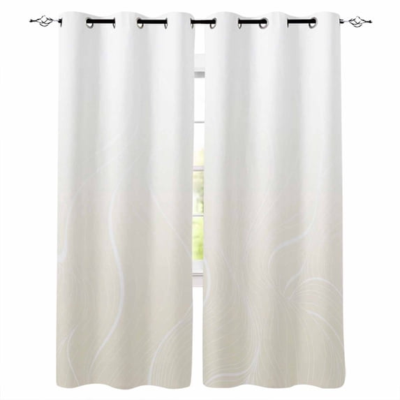 Cream Geometric Blackout Curtains 84 Inches Long for Bedroom,Modern ...