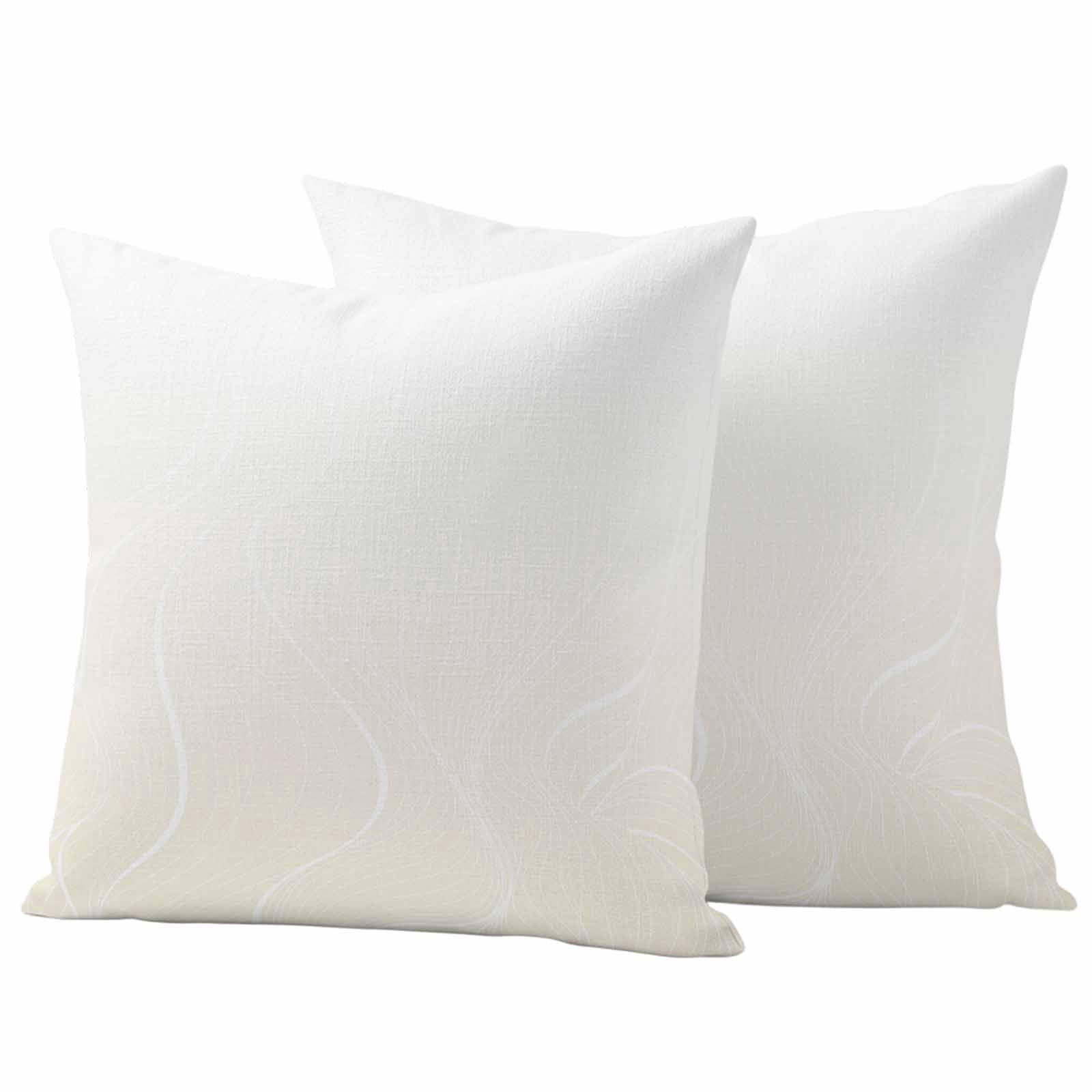 Cream Geometric Outdoor Waterproof Pillow Covers, Modern White Stripe ...