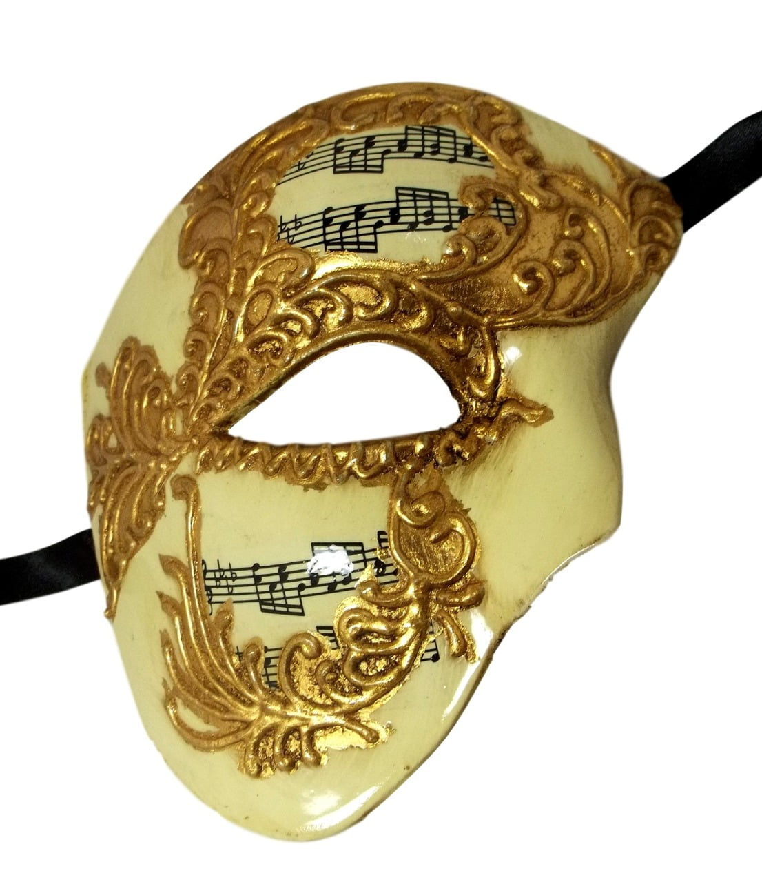 Cream Gold Music Phantom of the Opera Men's Venetian Half Mask ...