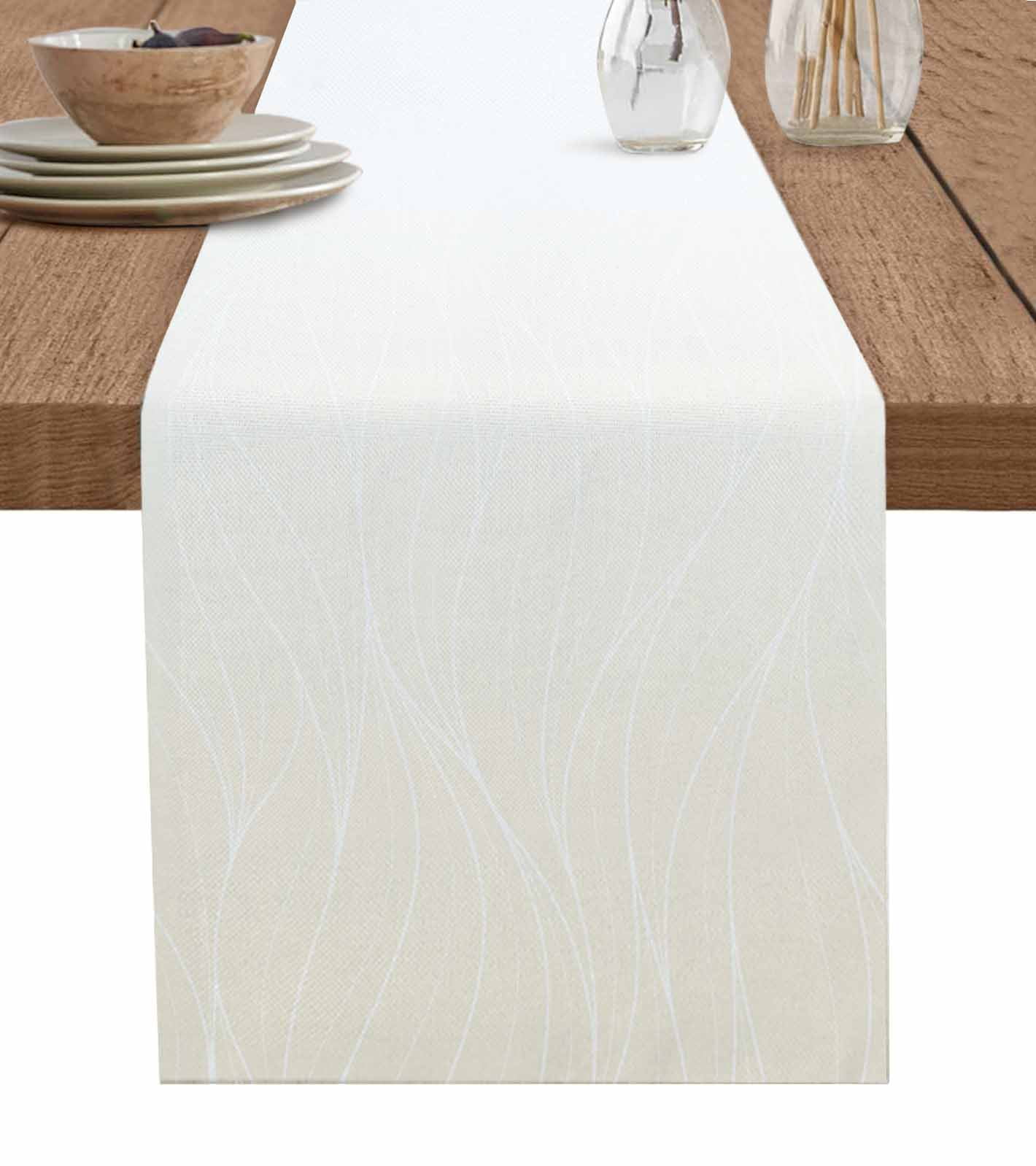 Cream Gradient Line Texture Grain Table Runner ration Home r Dinner ...