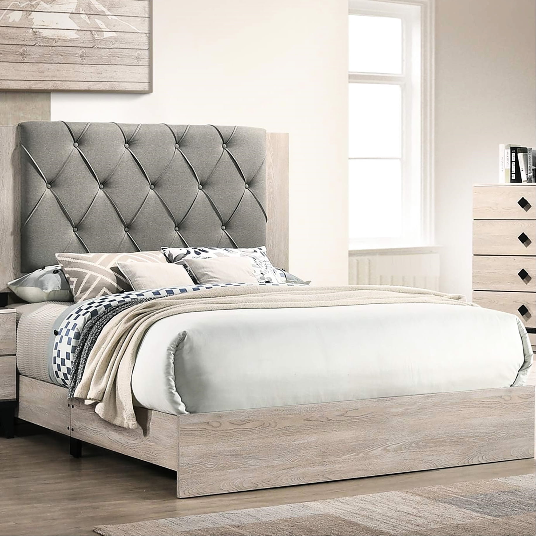 Cream & Gray Color Scheme - Functional Bed - Bedroom Utility / Meet ...
