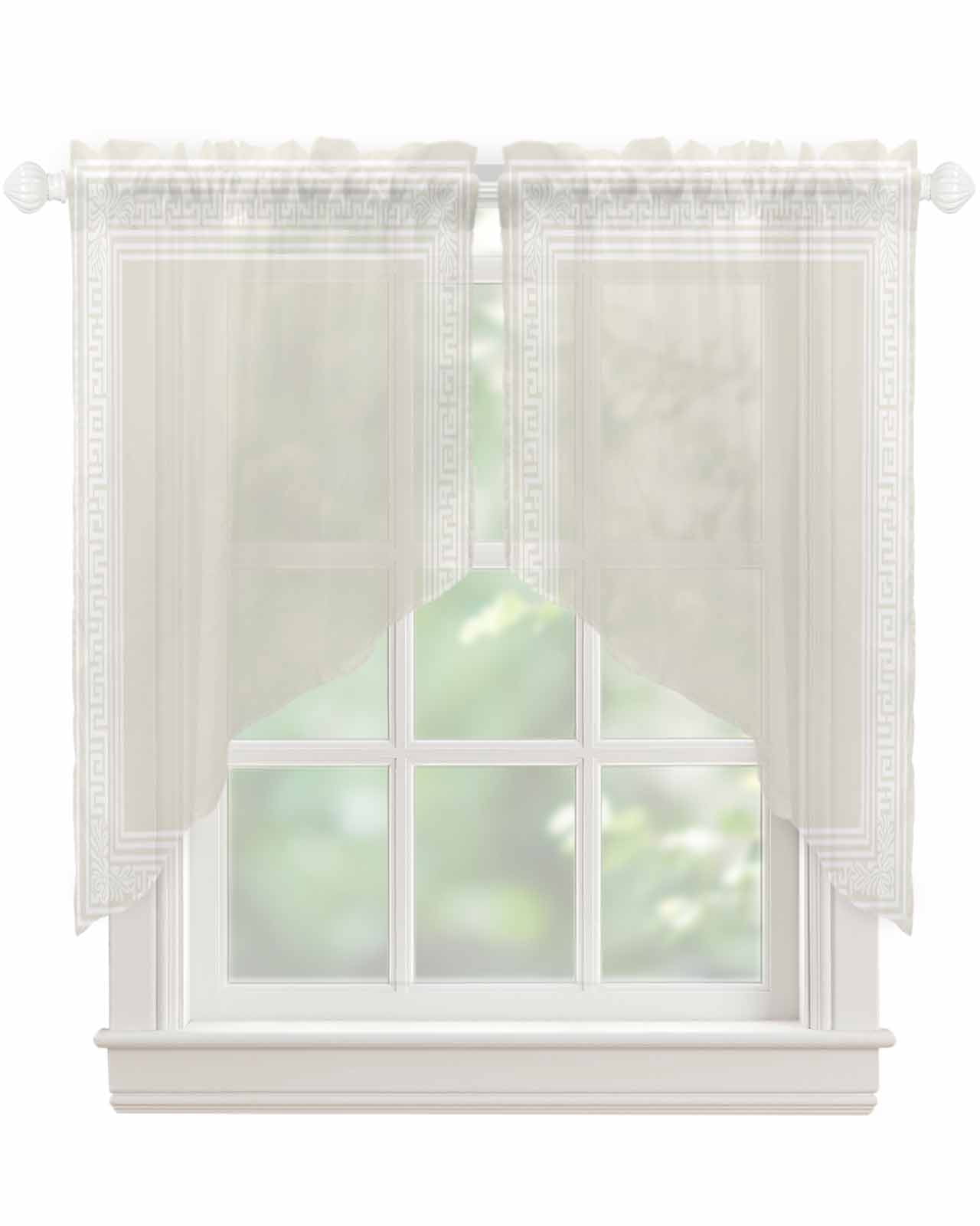 Cream Greek Key Swag Valances for Windows, Geometric Greece Ancient ...