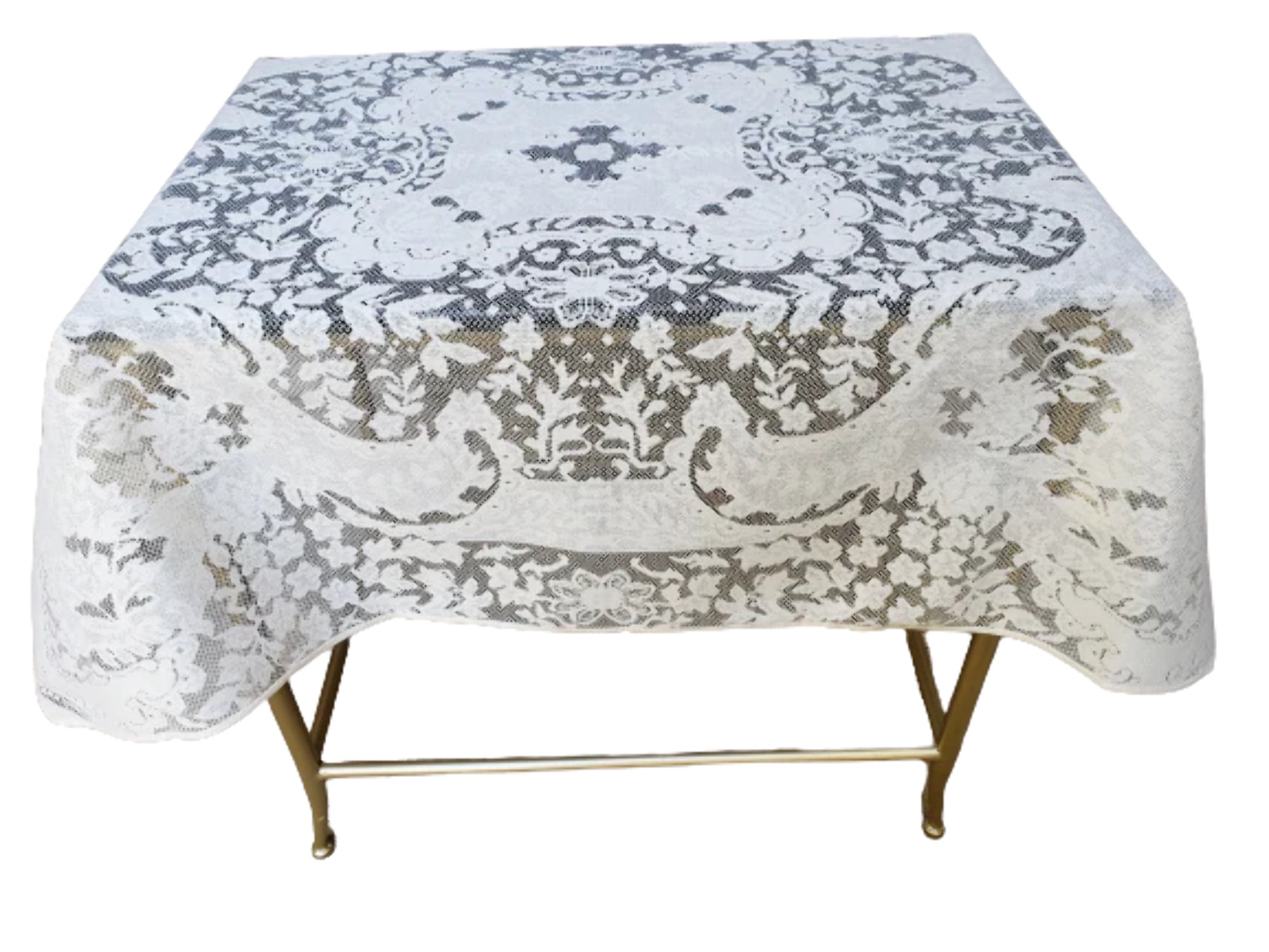 Cream Lace Table Topper, Floral Pattern in 40" Square for small Tables ...