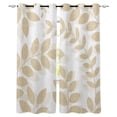 Cream Leaves Blackout Curtains for Bedroom Living Room Darkening ...