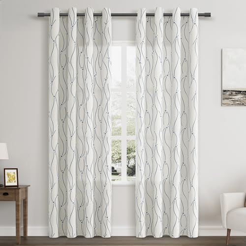 Cream Linen Textured Curtains 84 inches Long for Living Room ...