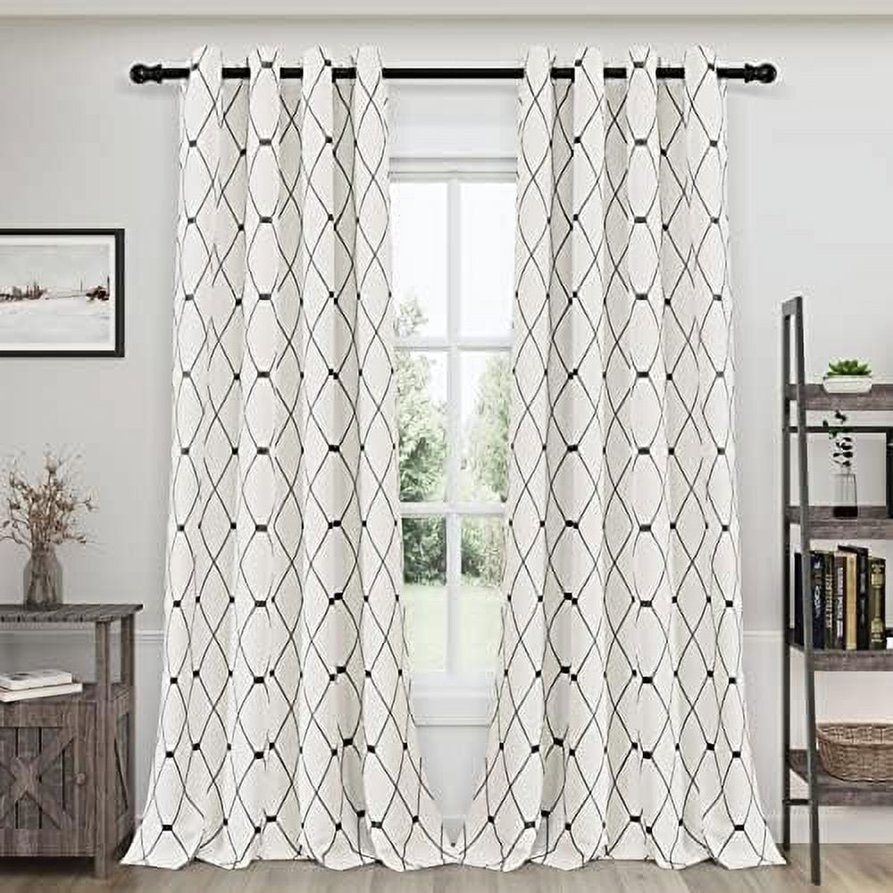 Cream Linen Textured Curtains 84 inches Long for Living Room ...