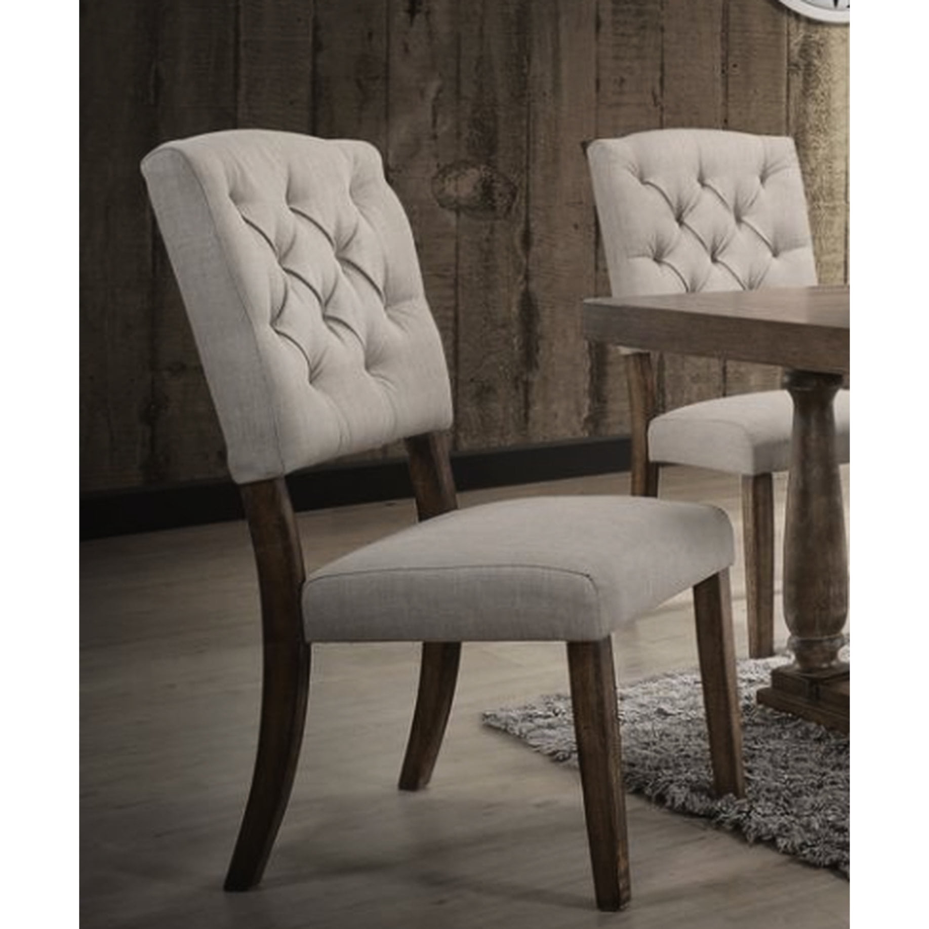 Cream Linen Upholstered Side Chairs | 220lbs Weight Capacity | KD ...
